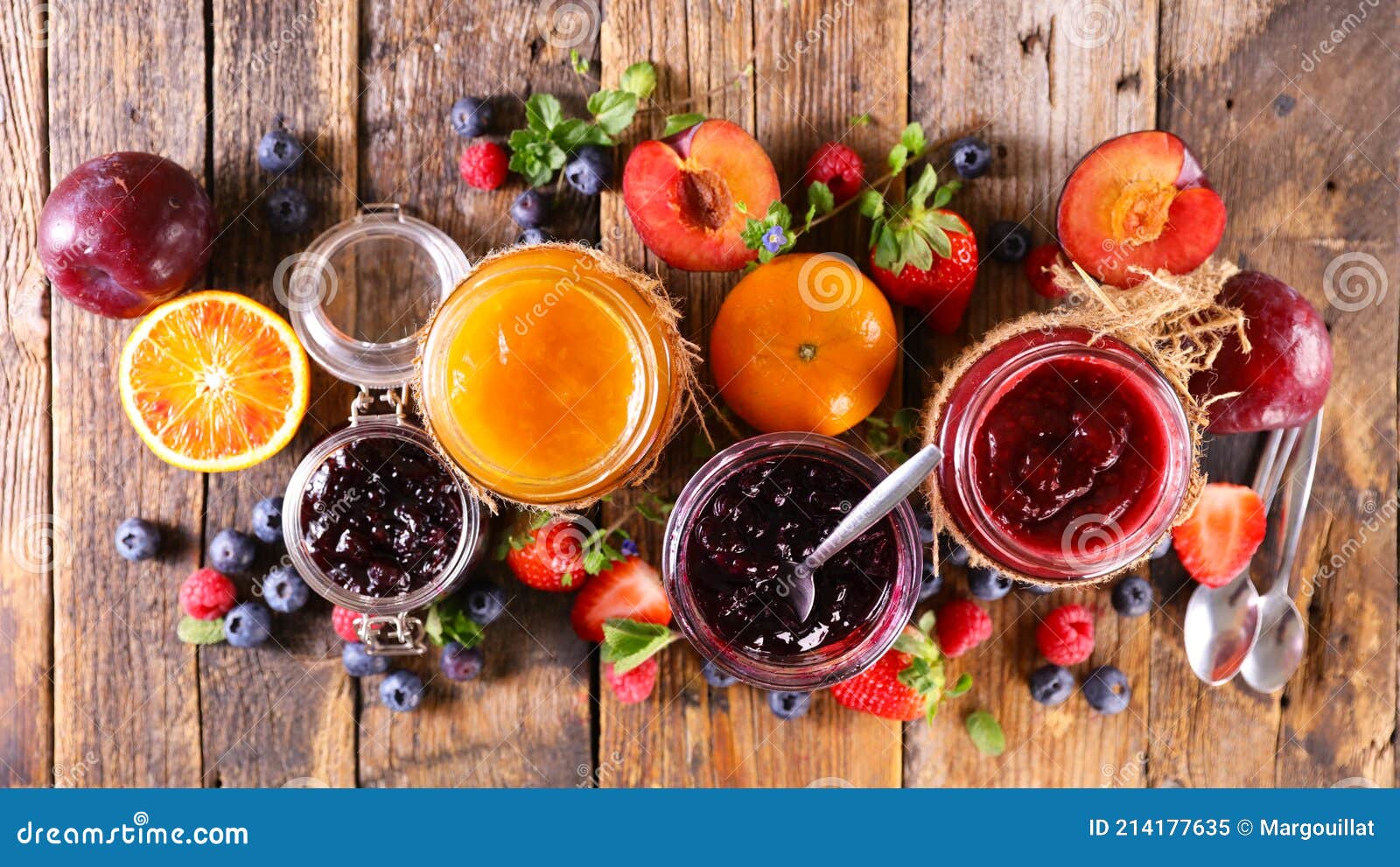 Jam and fresh fruits stock image. Image of apricot, marmalade - 214177635