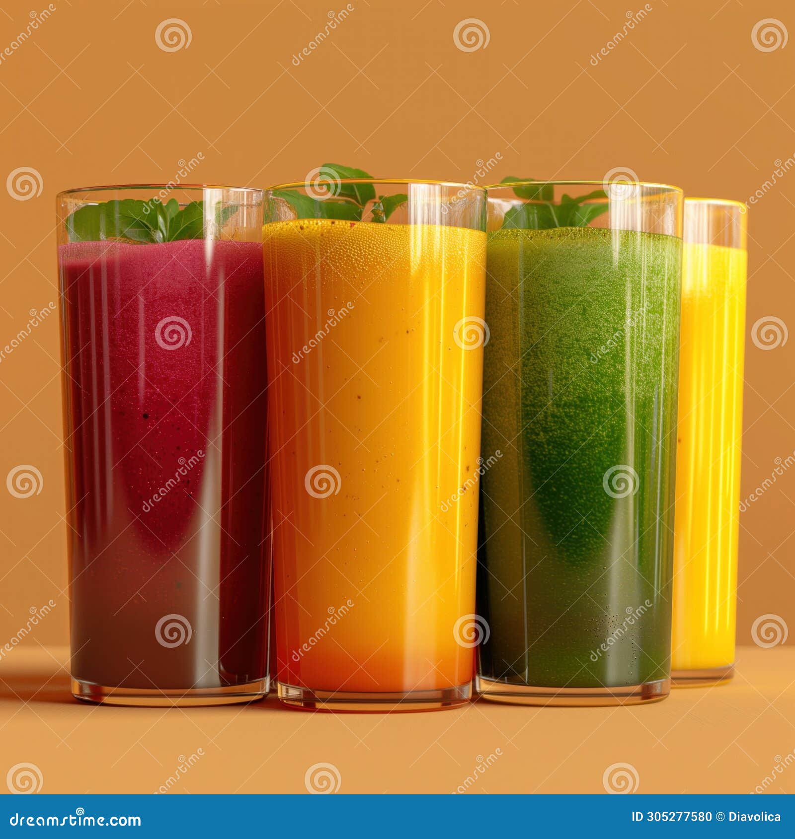 Assorted Fruit Juices Closeup Stock Illustration - Illustration of ...