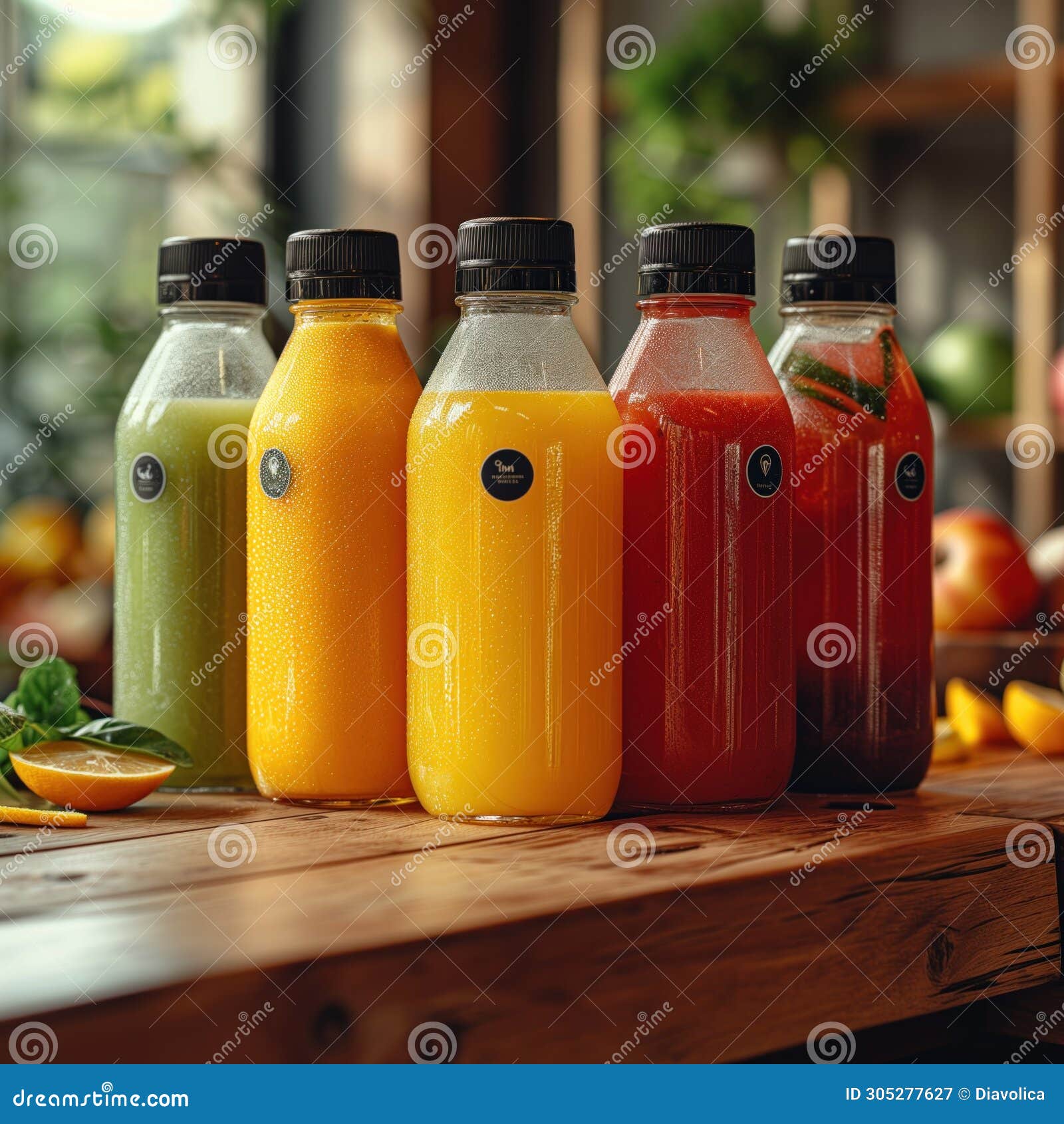 Assorted Fruit Juices Closeup Stock Illustration - Illustration of ...