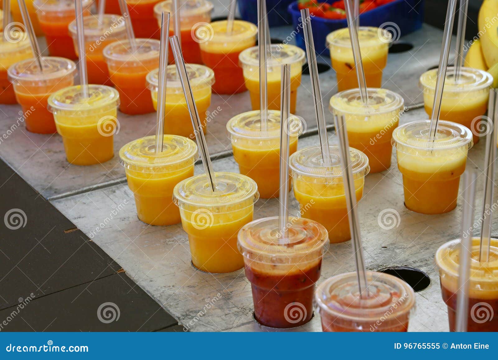 Assorted Fruit Juices and Smoothies in Retail Stock Image - Image of ...
