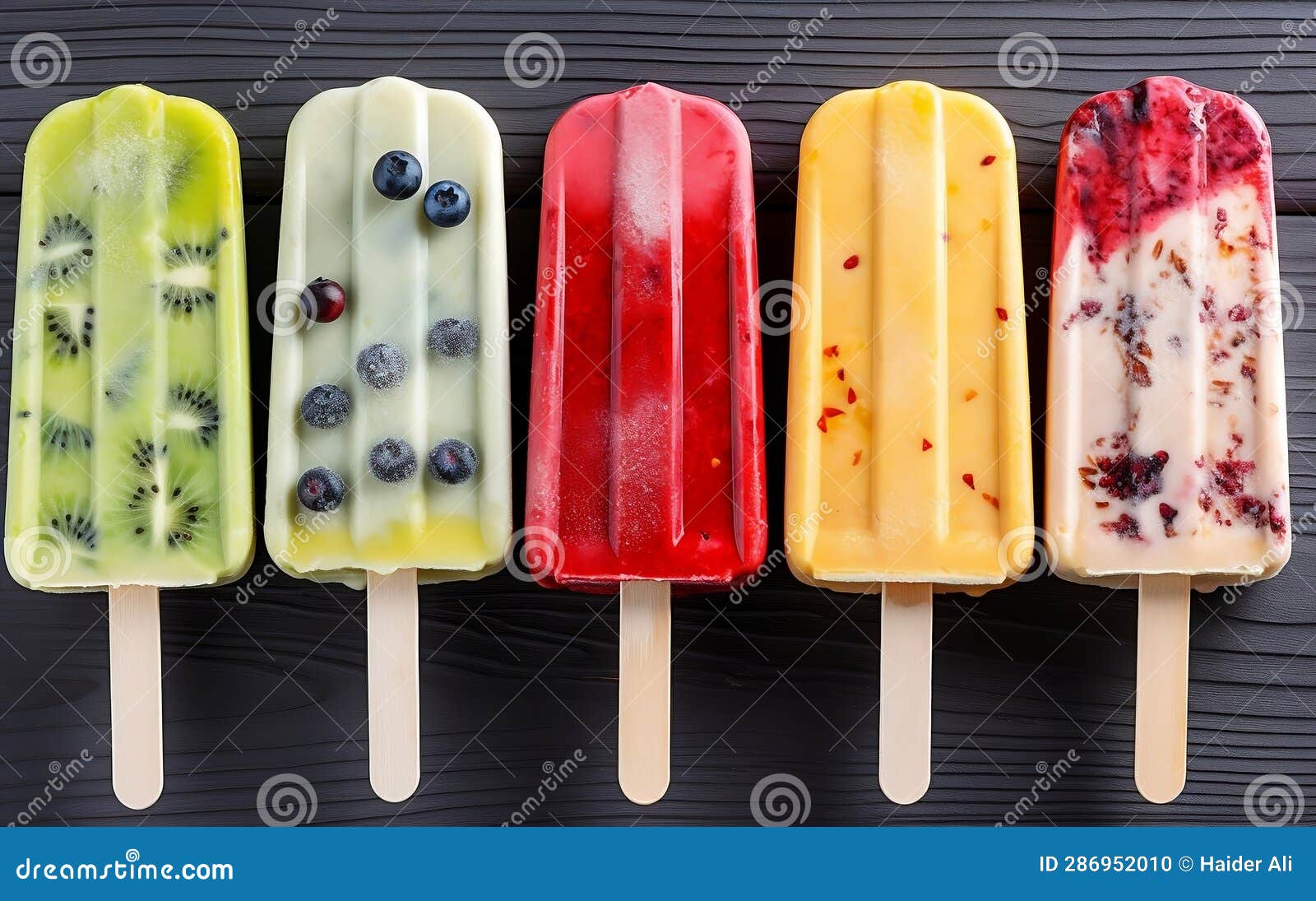 Assorted Fruit Popsicles Collection on Stick. Generative AI Stock ...