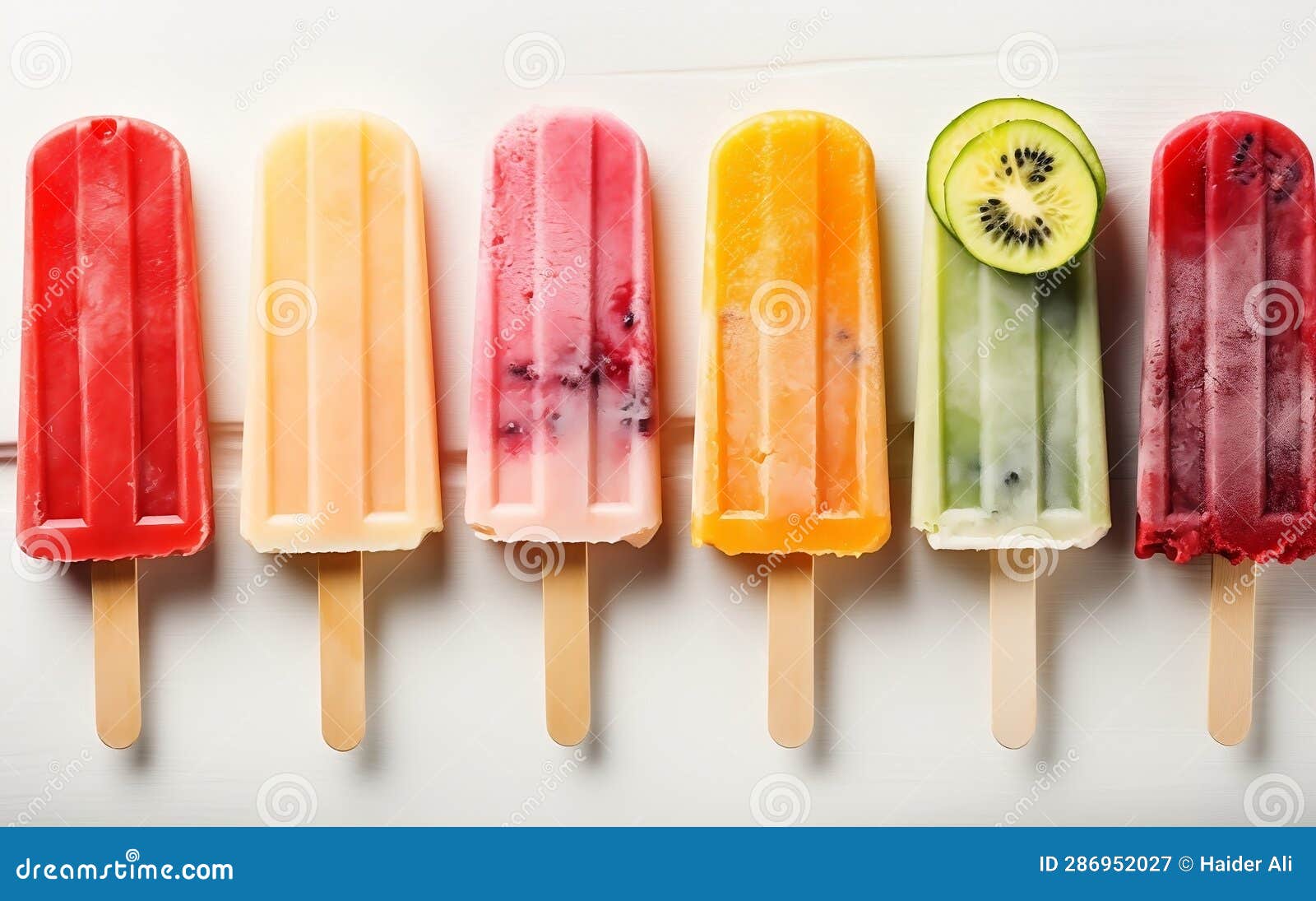 Assorted Fruit Popsicles Collection on Stick. Generative AI Stock ...