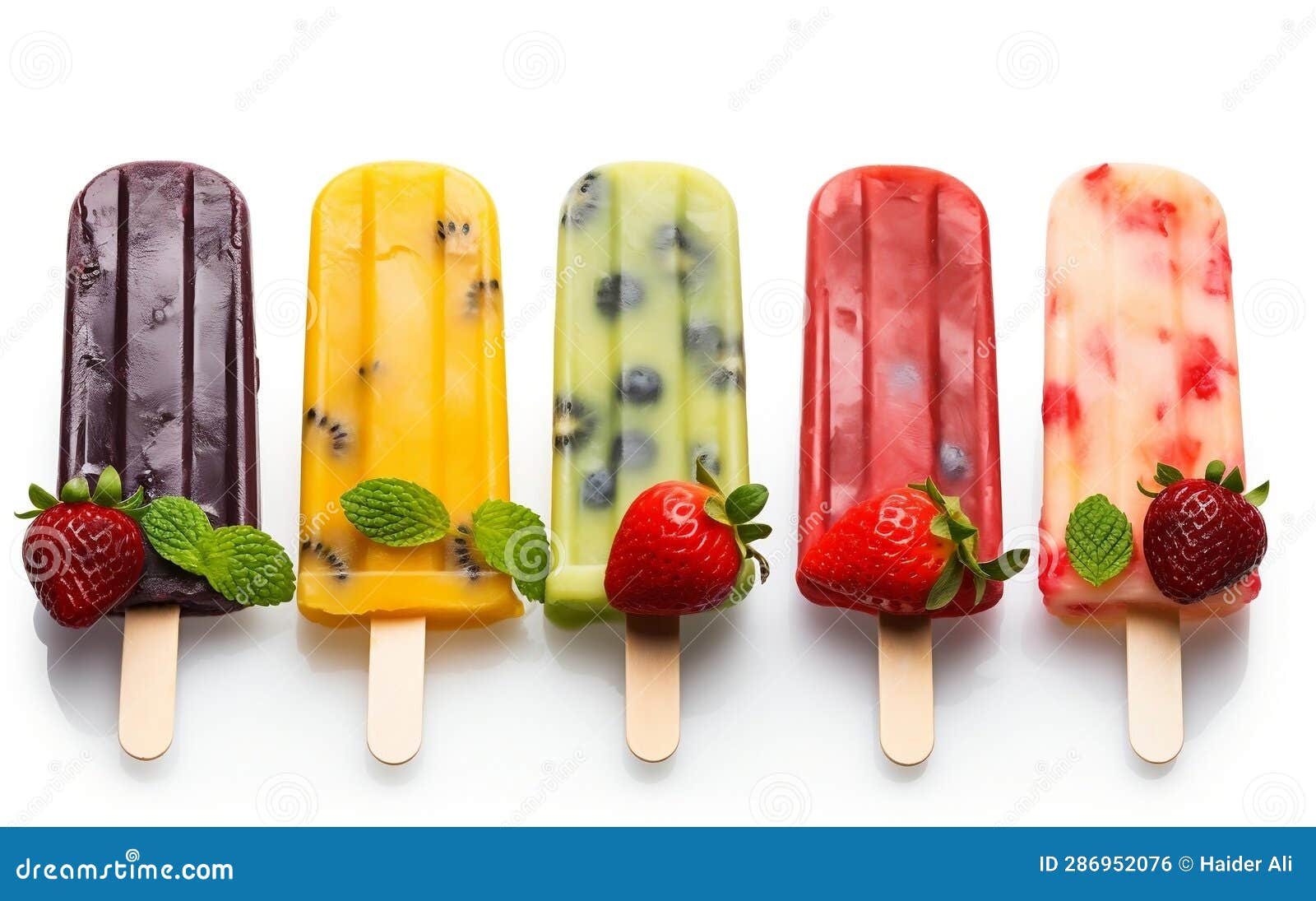 Assorted Fruit Popsicles Collection on Stick. Generative AI Stock ...
