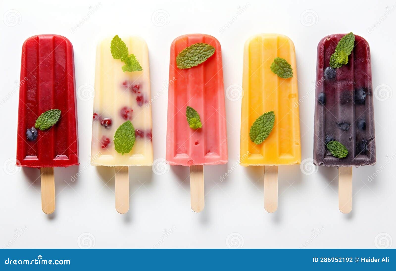 Assorted Fruit Popsicles Collection on Stick. Generative AI Stock ...