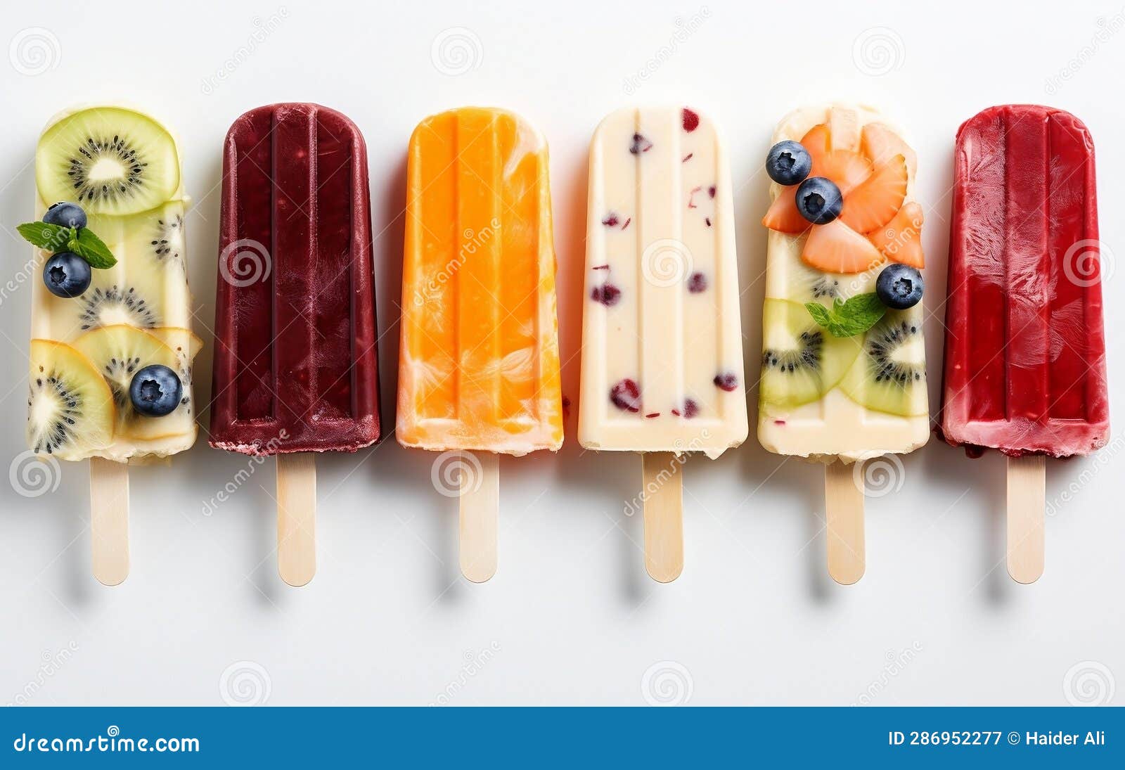 Assorted Fruit Popsicles Collection on Stick. Generative AI Stock ...