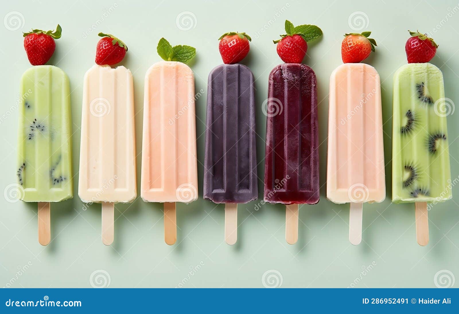 Assorted Fruit Popsicles Collection on Stick. Generative AI Stock ...