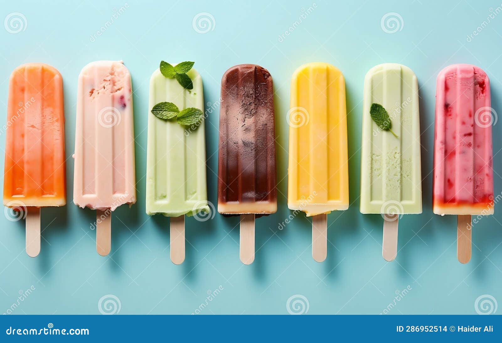 Assorted Fruit Popsicles Collection on Stick. Generative AI Stock ...