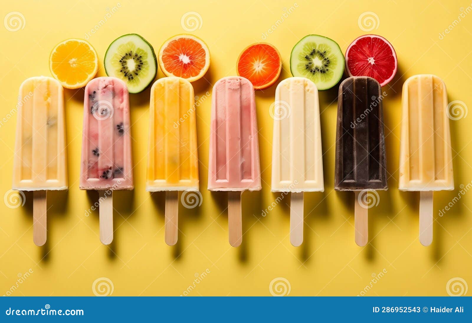 Assorted Fruit Popsicles Collection on Stick. Generative AI Stock Image ...