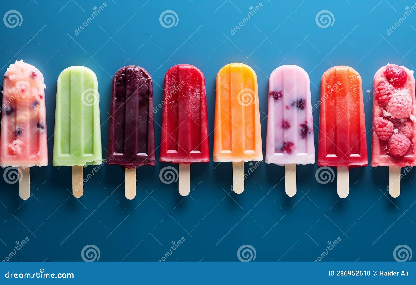 Assorted Fruit Popsicles Collection on Stick. Generative AI Stock ...