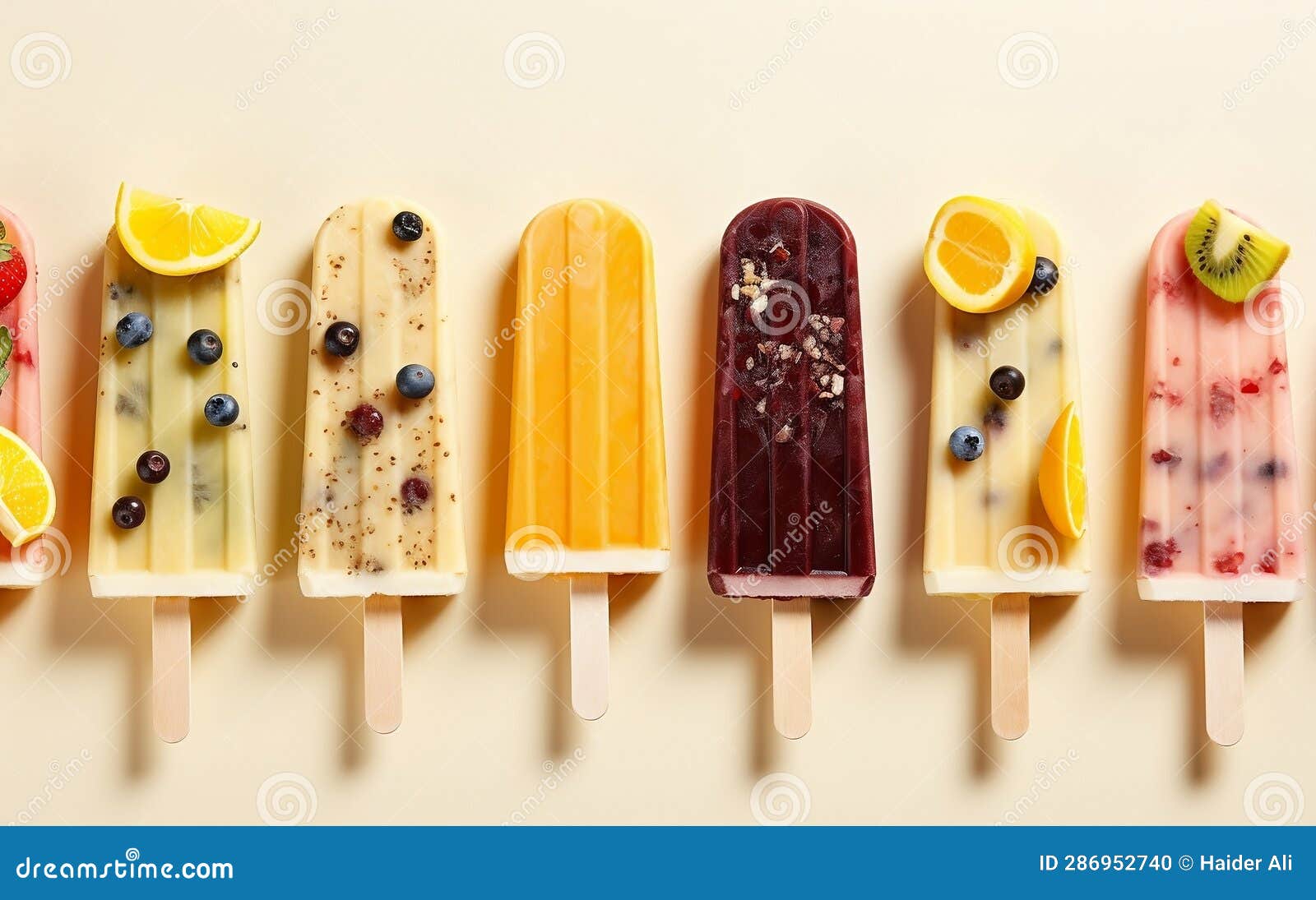 Assorted Fruit Popsicles Collection on Stick. Generative AI Stock ...