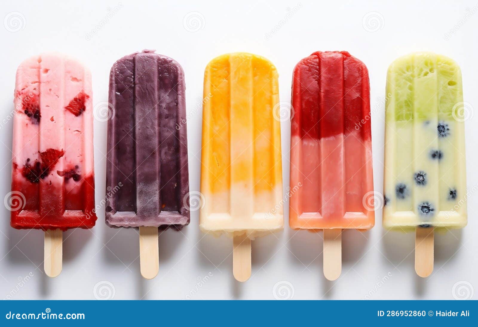 Assorted Fruit Popsicles Collection on Stick. Generative AI Stock ...