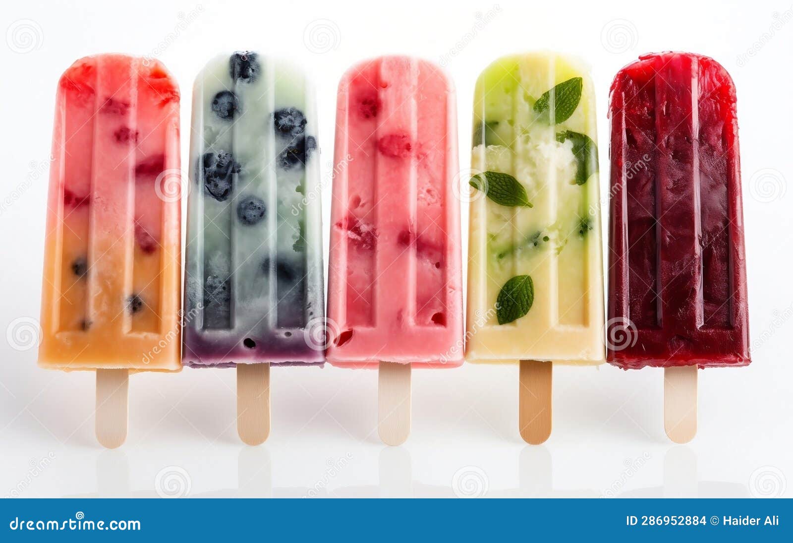 Assorted Fruit Popsicles Collection on Stick. Generative AI Stock Photo ...