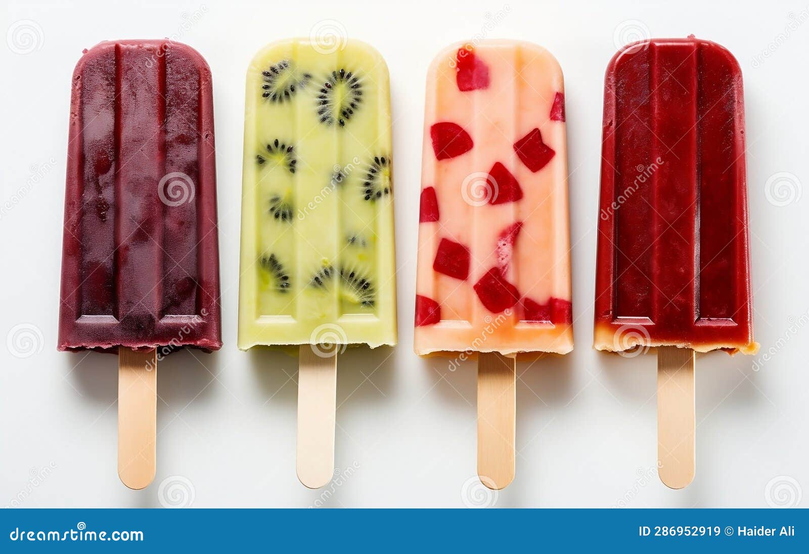 Assorted Fruit Popsicles Collection on Stick. Generative AI Stock Illustration - Illustration of ...