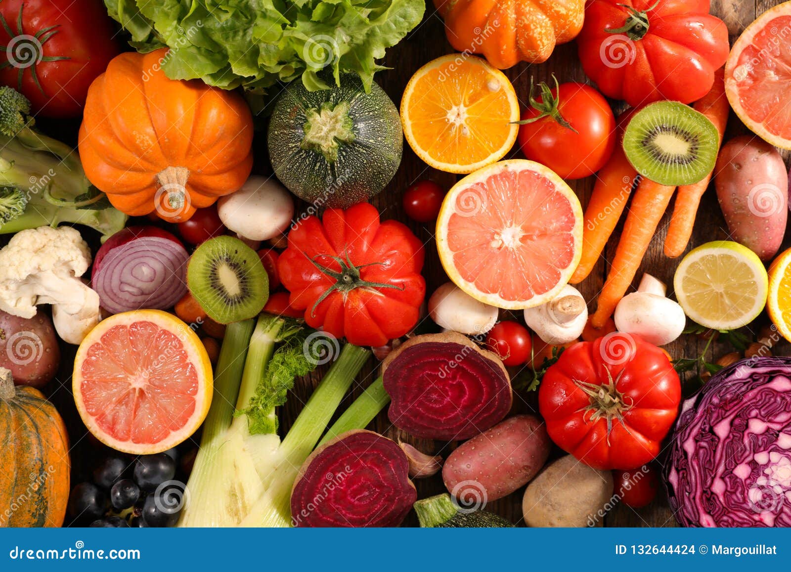 Assorted Fruit and Vegetable Stock Photo - Image of pumpkin, vegetable ...