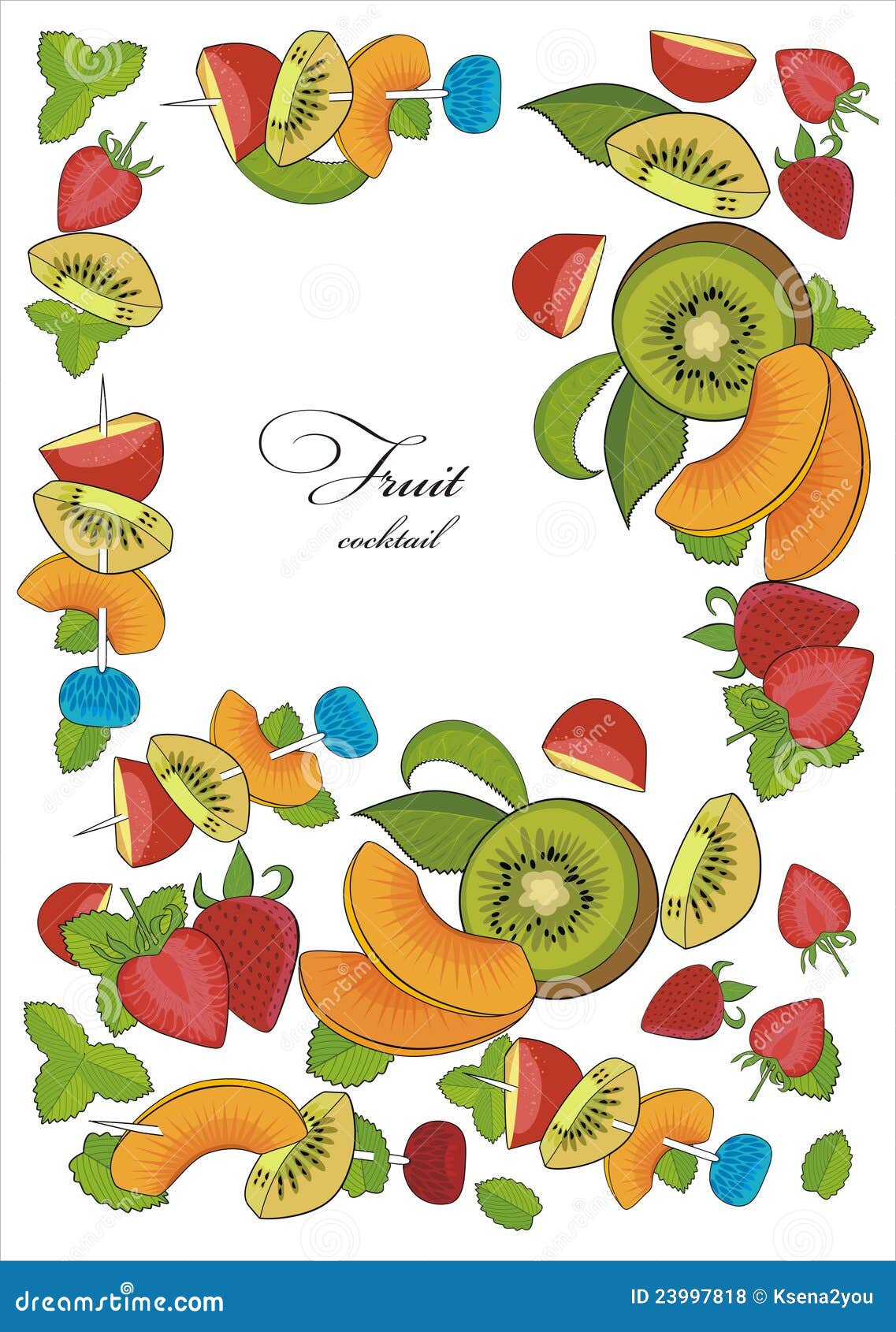 Assorted fruits stock vector. Illustration of drawing - 23997818