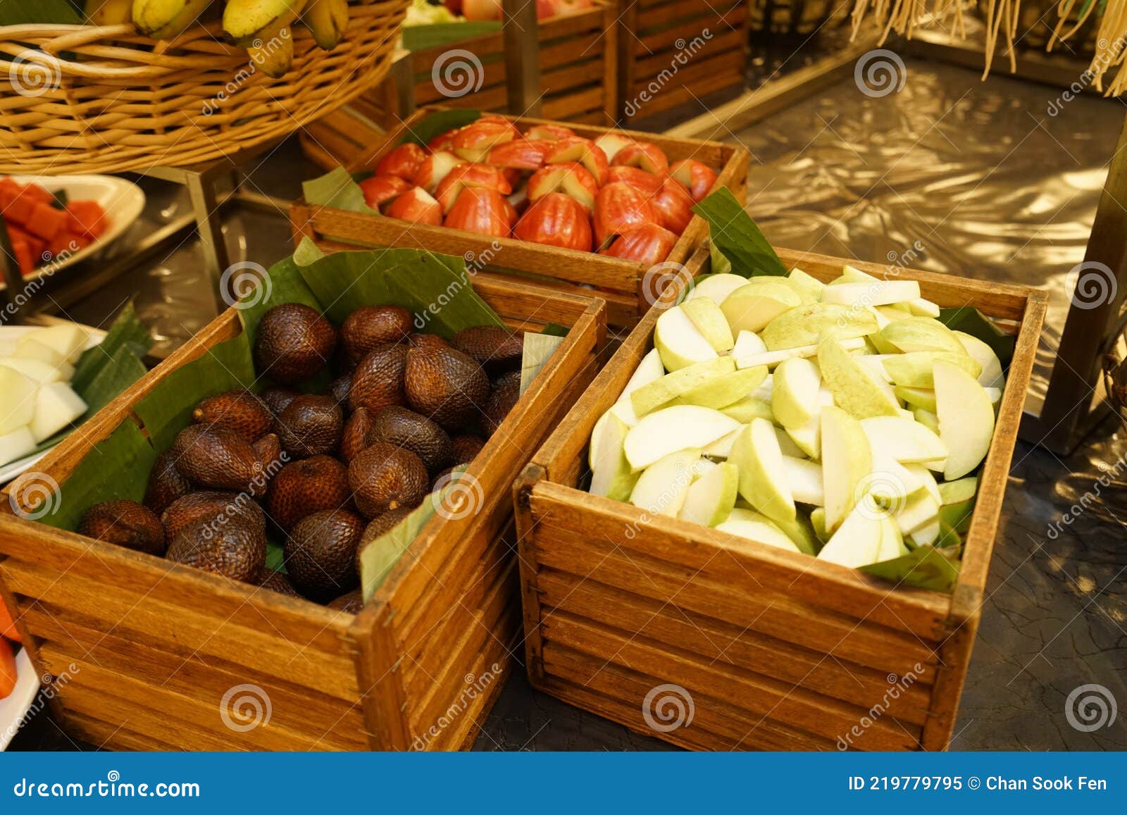 Assorted Fruits in Basket stock image. Image of assorted - 219779795