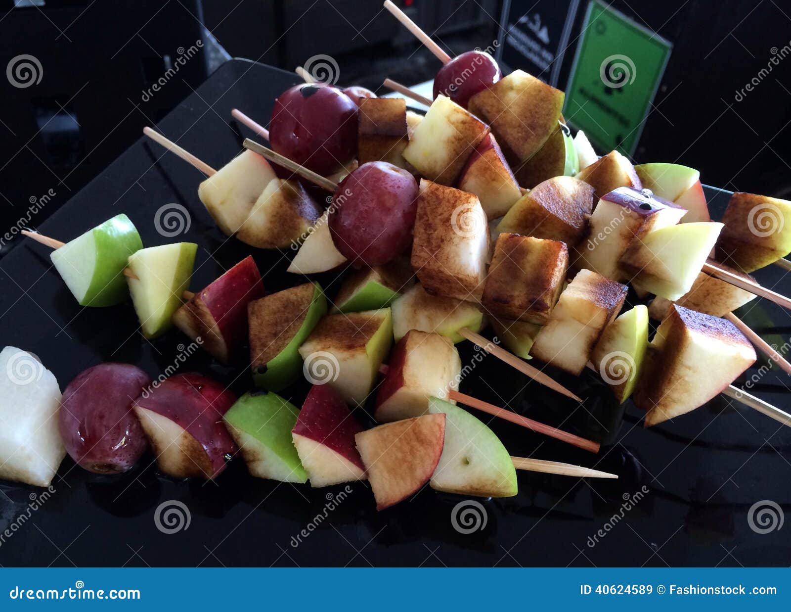 Assorted fruits on skewers stock image. Image of scewer - 40624589