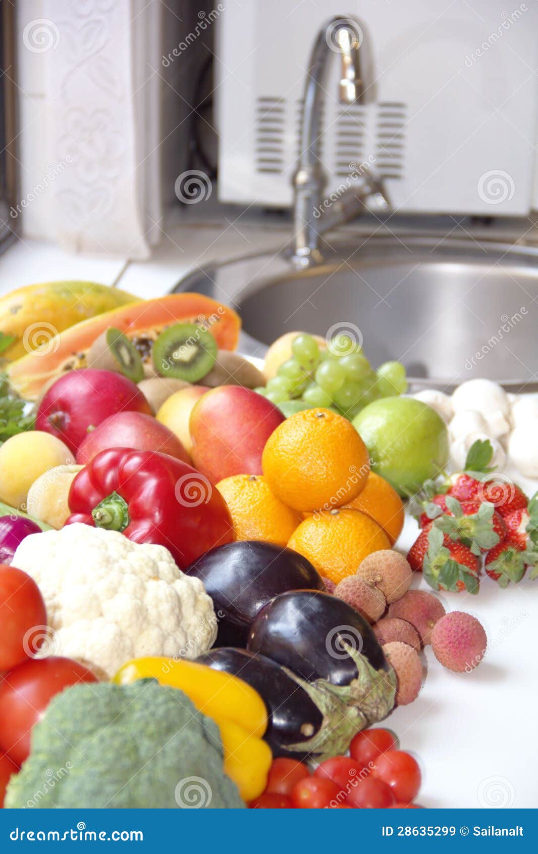 Assorted Fruits and Vegetables Stock Image - Image of champignon ...