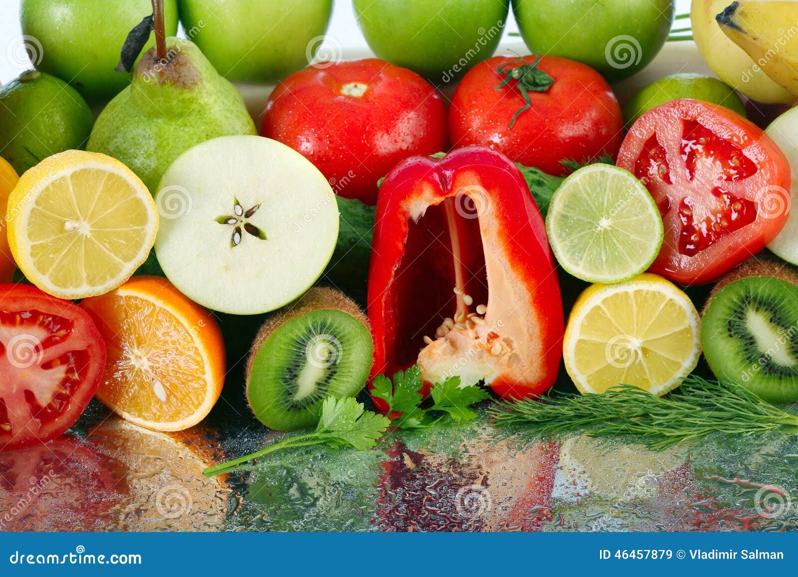 Assorted Fruits and Vegetables Stock Image - Image of kiwi, banana ...