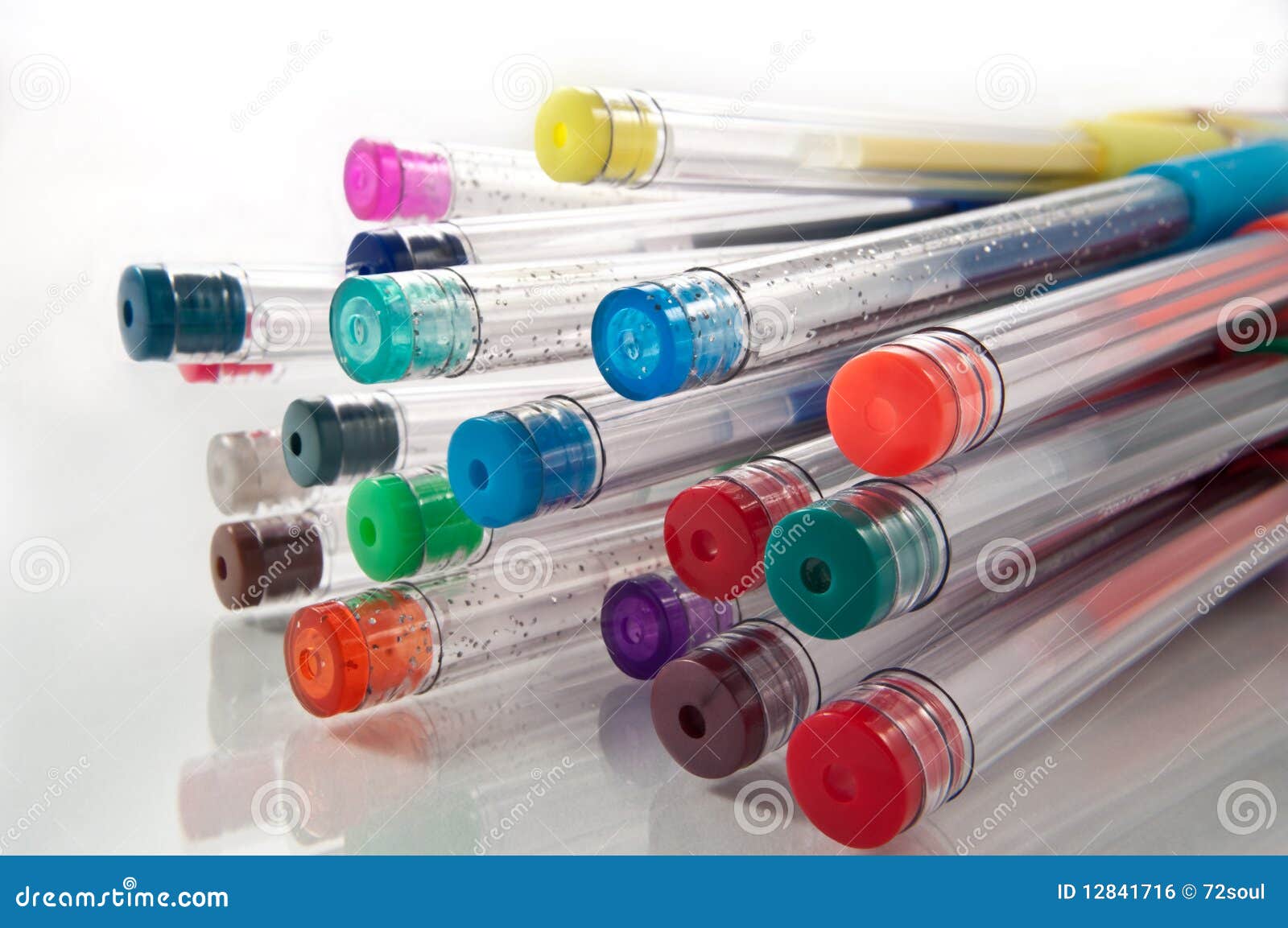 Assorted gel pens stock photo. Image of white, pens, colours - 12841716