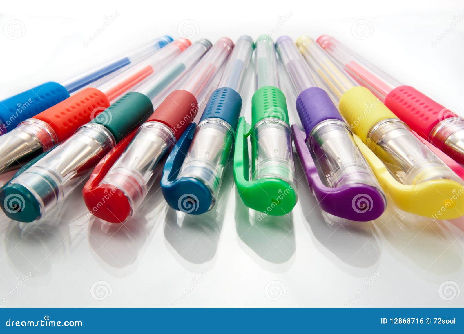 Assorted gel pens stock photo. Image of writing, stationary - 12868716