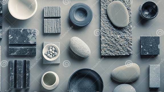 Assorted Grey Stone Textures and Objects Stock Photo - Image of background, geometric: 356344540