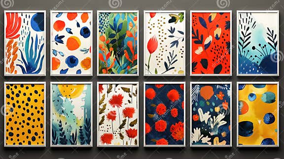 Assorted Grid Pattern Greeting Cards Set - Minimalist Design for All ...