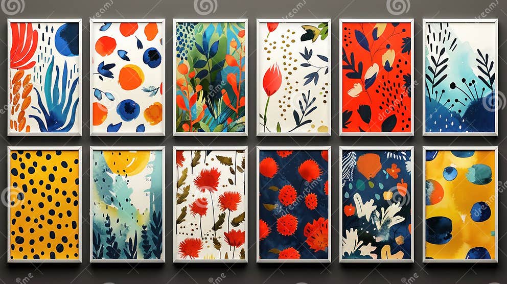 Assorted Grid Pattern Greeting Cards Set - Minimalist Design for All ...