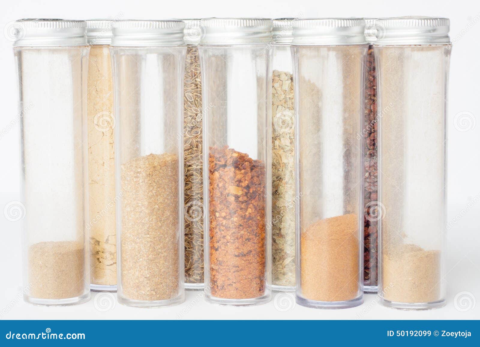 Assorted Ground Spices in Bottles Stock Image - Image of chili, glass ...