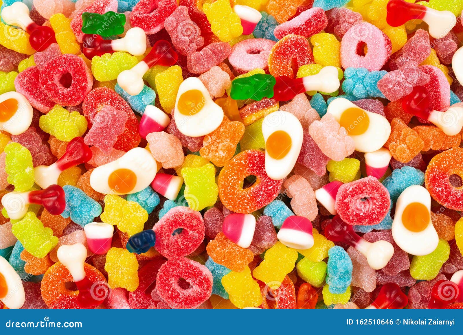 Assorted Gummy Candies. Top View. Jelly Sweets Editorial Photo - Image ...