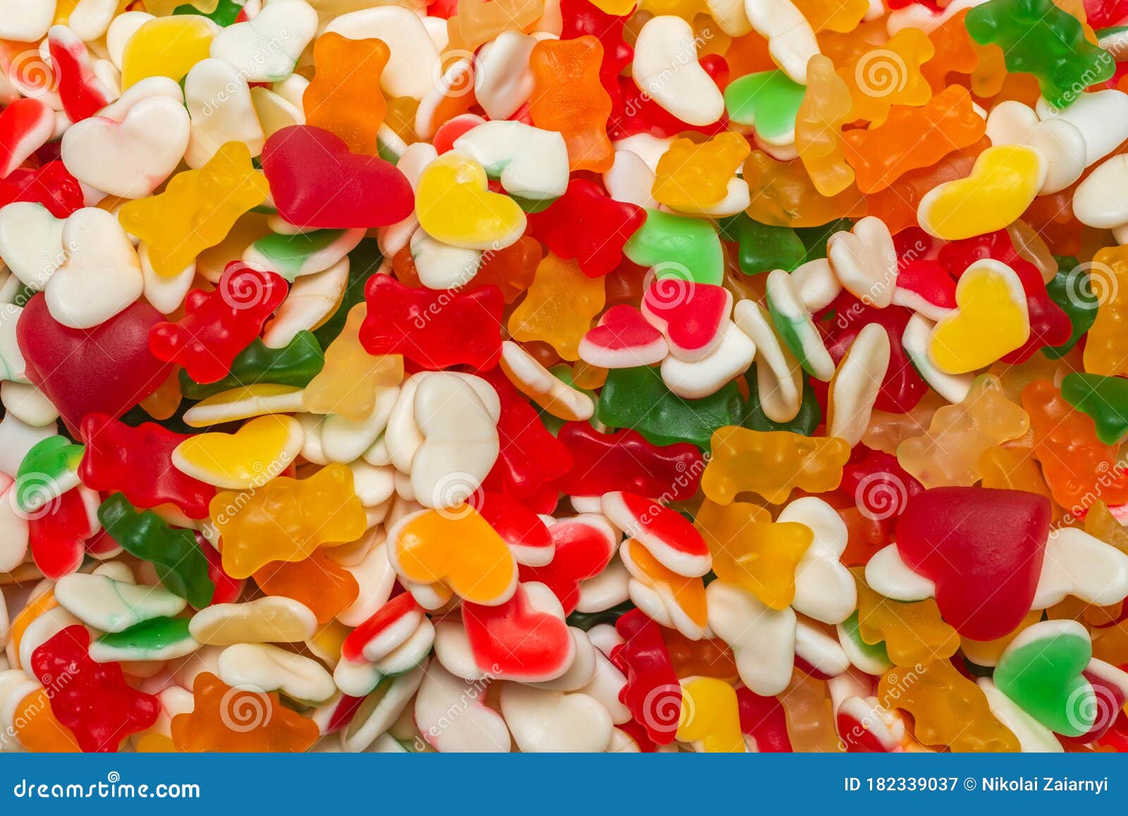 Assorted Gummy Candies. Top View Stock Image - Image of lolly, jelly ...