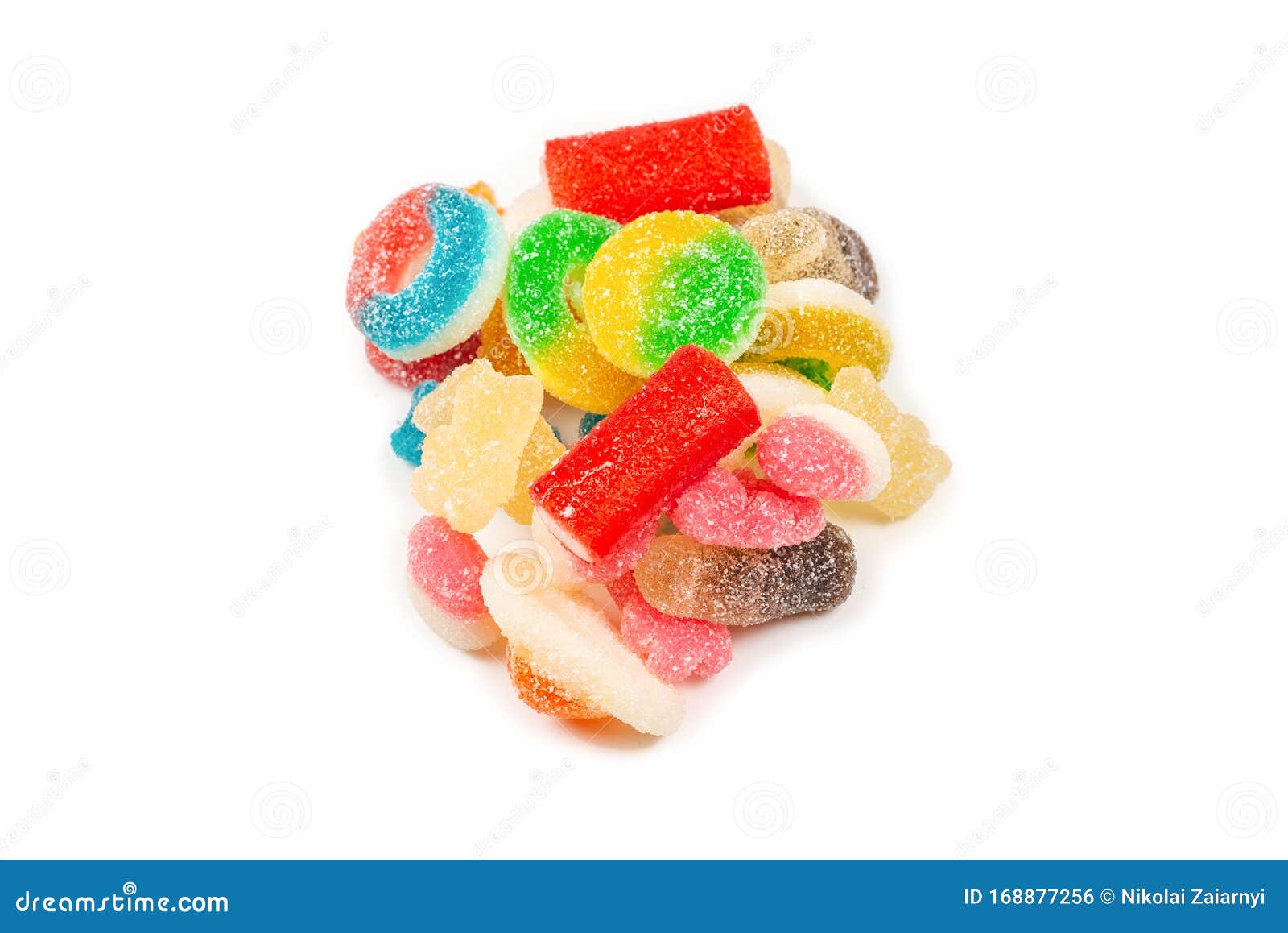Assorted Gummy Candies. Top View. Jelly Sweets. Isolated on White Stock ...