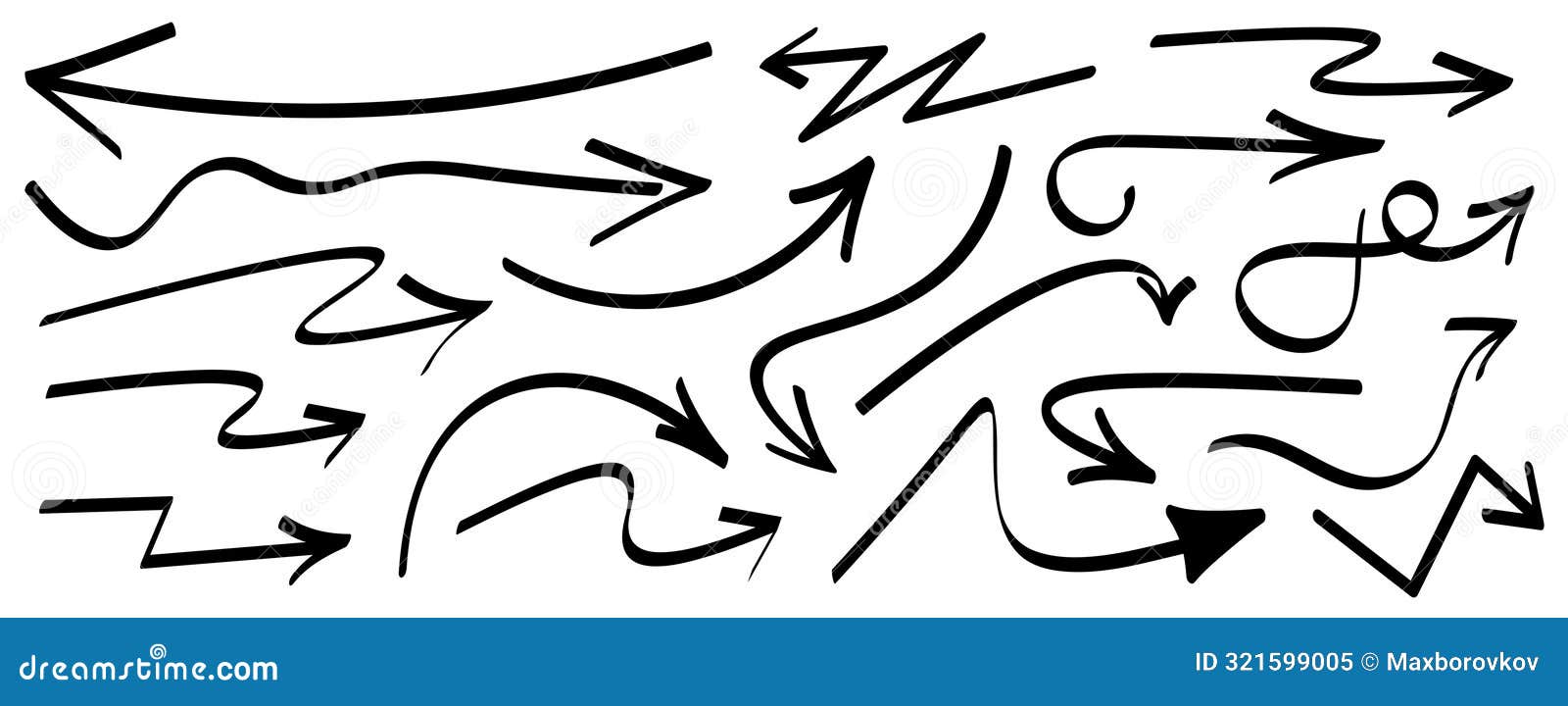 Assorted Hand-Drawn Arrows stock vector. Illustration of line - 321599005