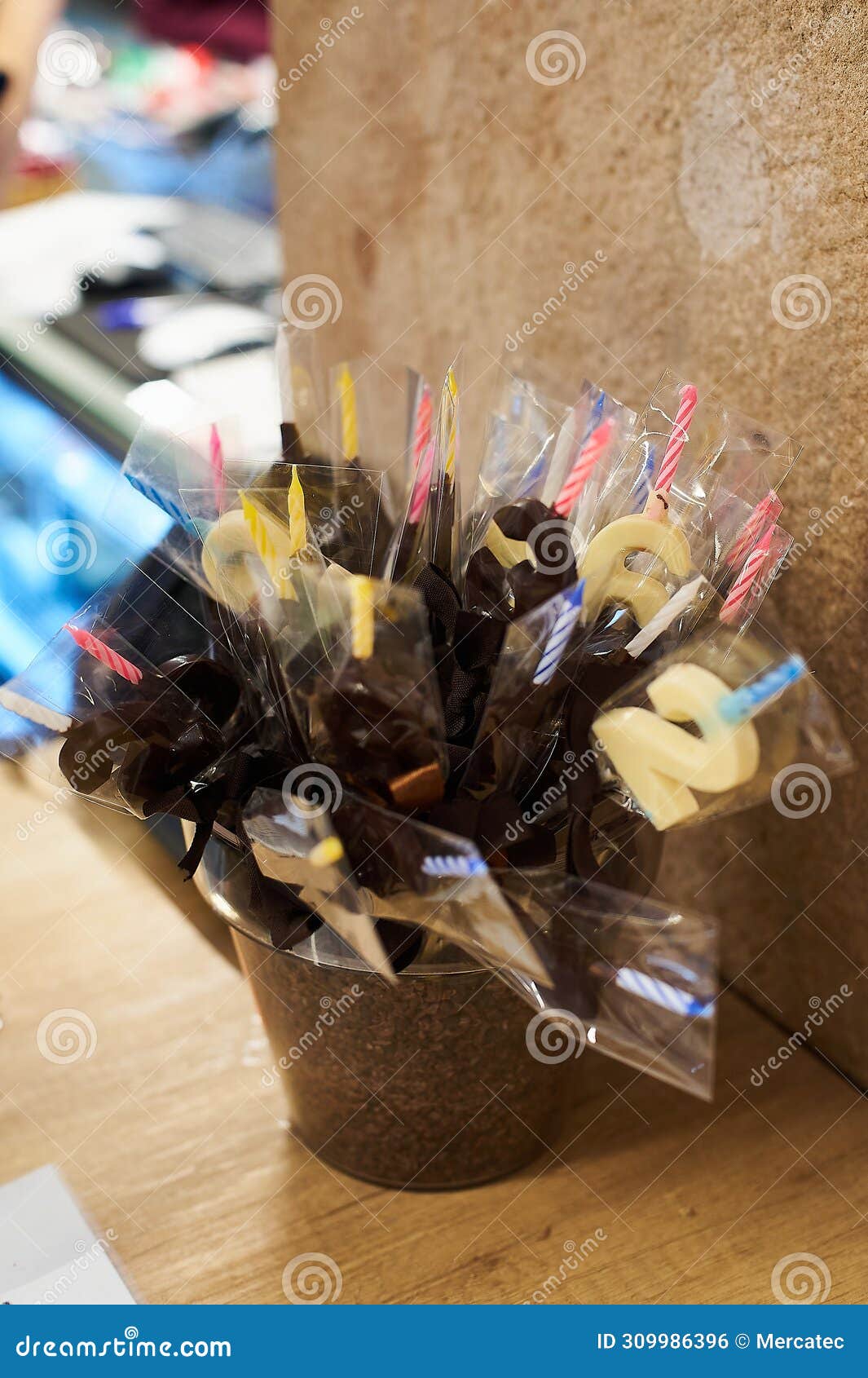 Variety of Artisanal Chocolates in Individual Packages Stock Photo ...