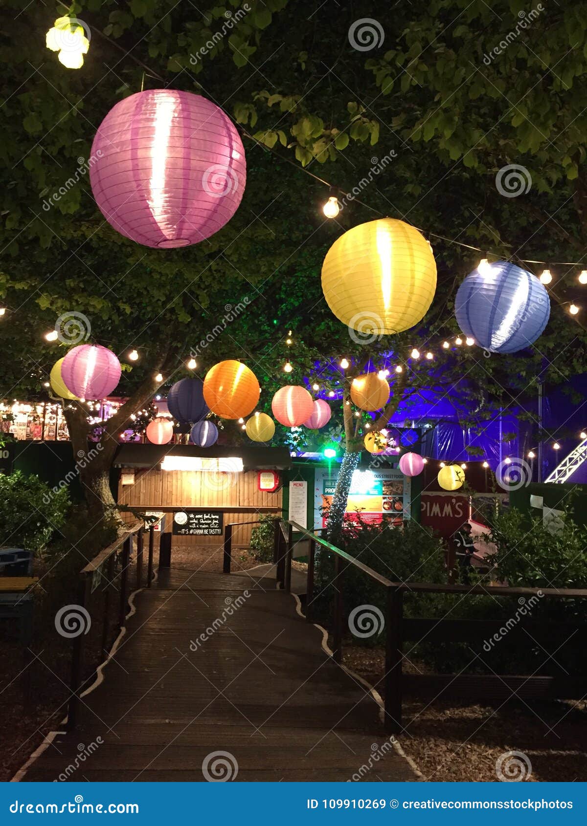 Assorted Hanging Paper Lamps Picture. Image: 109910269