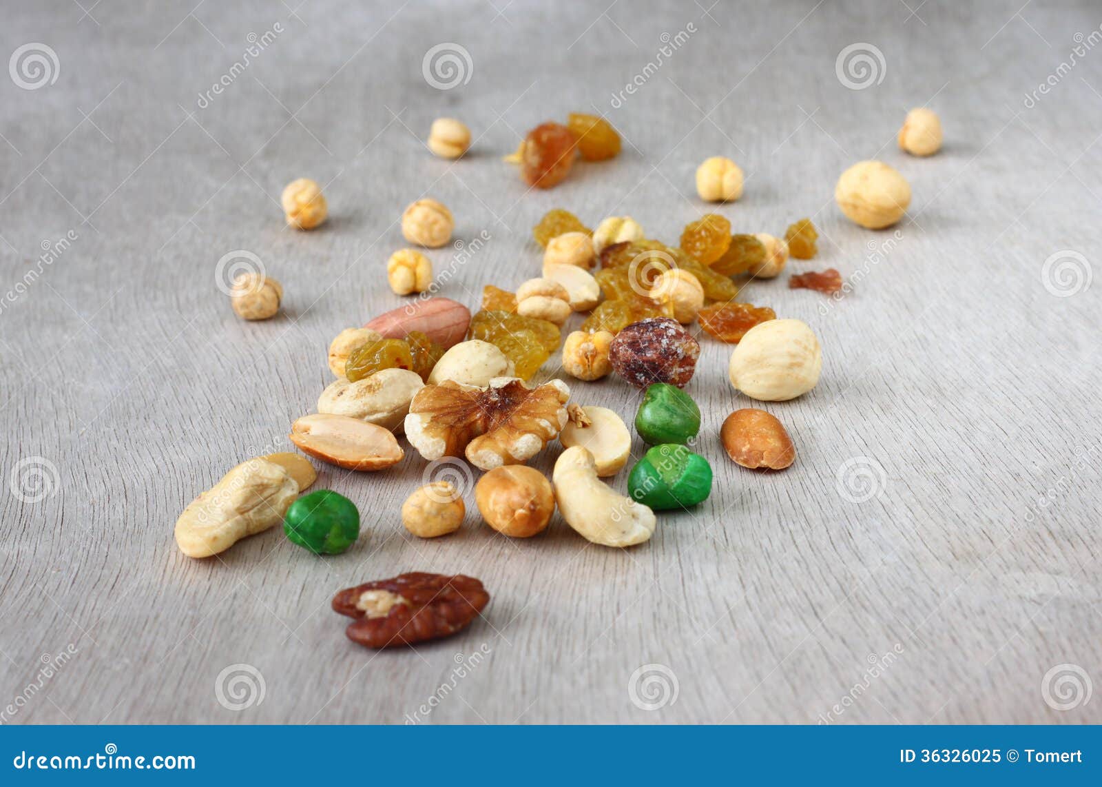 Assorted Healthy Mixed Nuts on Wooden Textured Background Stock Image ...