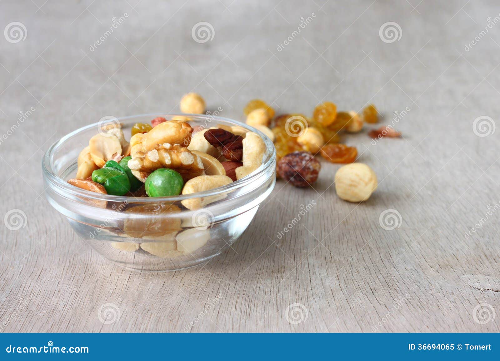 Assorted Healthy Mixed Nuts on Wooden Textured Background Stock Image ...
