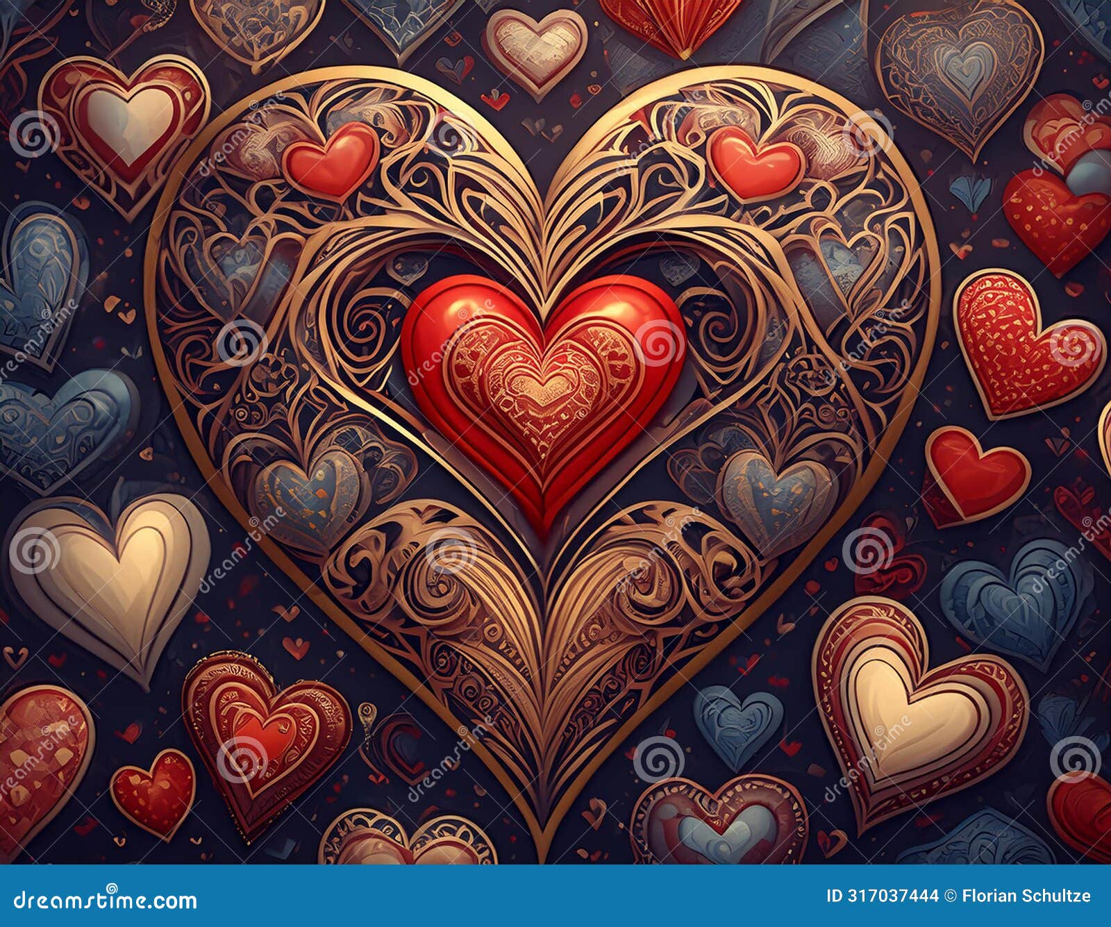 Assorted Heart Designs Collection Featuring Intricate Patterns and ...