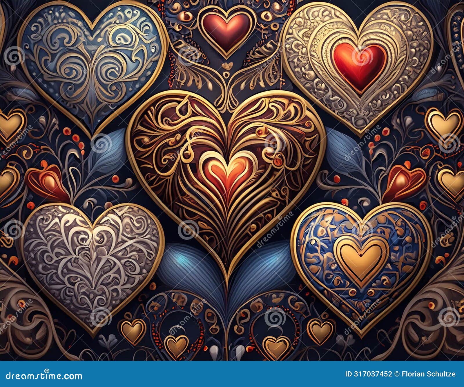 Assorted Heart Designs Collection Featuring Intricate Patterns and ...