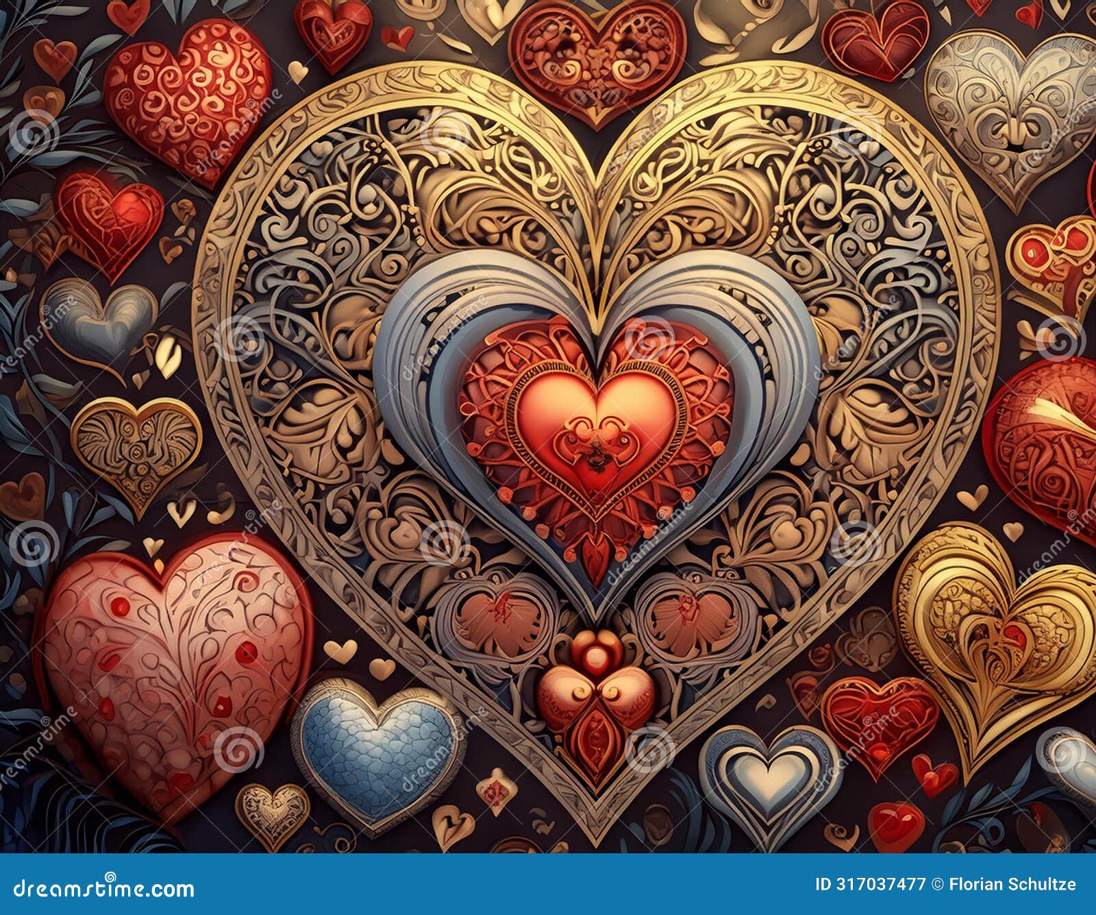 Assorted Heart Designs Collection Featuring Intricate Patterns and ...