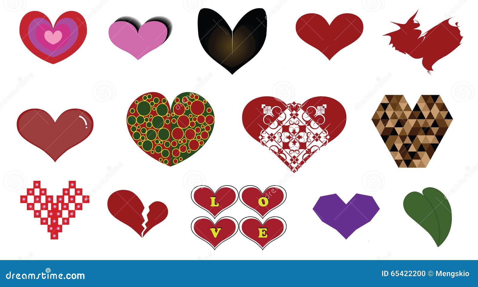 Assorted hearts stock vector. Illustration of hearts - 65422200