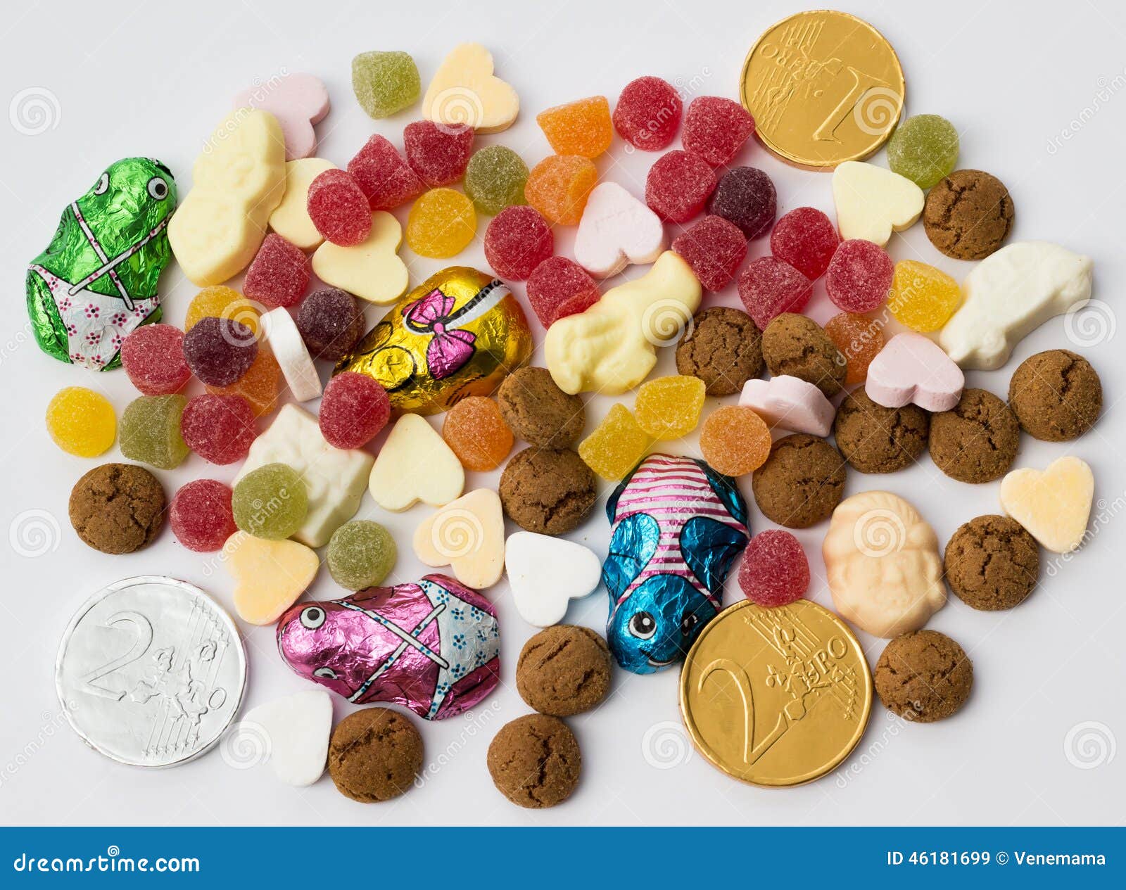Assorted Holiday Candy for Sinterklaas Stock Image - Image of coin ...