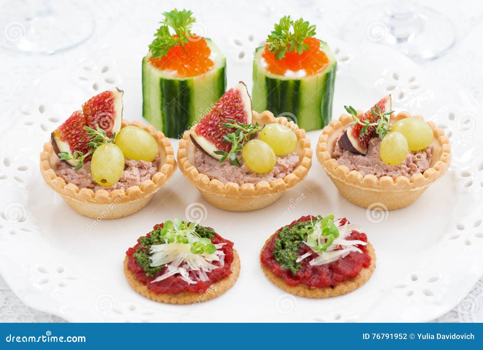 Assorted Holiday Mini Appetizers, Top View Stock Photo - Image of ...