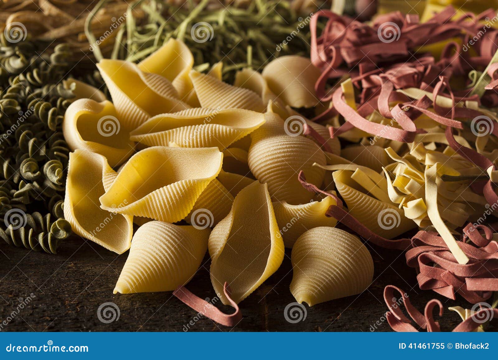 Assorted Homemade Dry Italian Pasta Stock Image - Image of macaroni ...