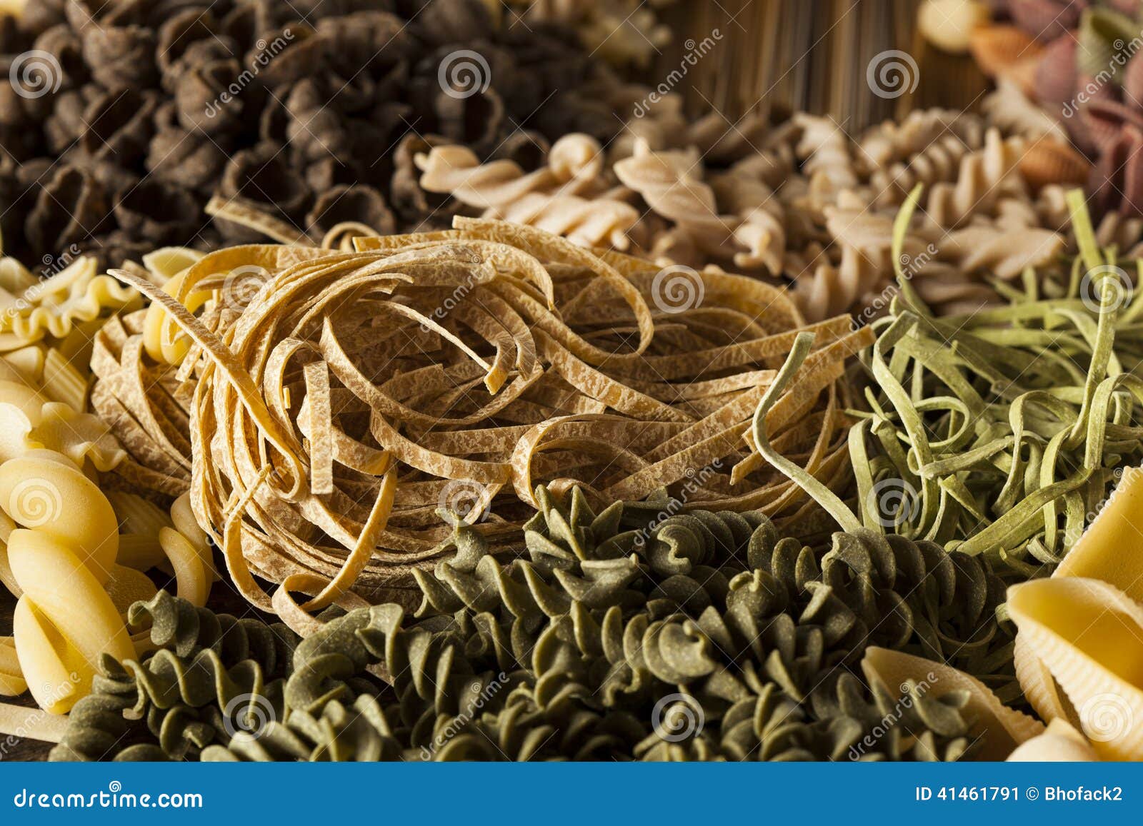 Assorted Homemade Dry Italian Pasta Stock Image - Image of farfalle ...