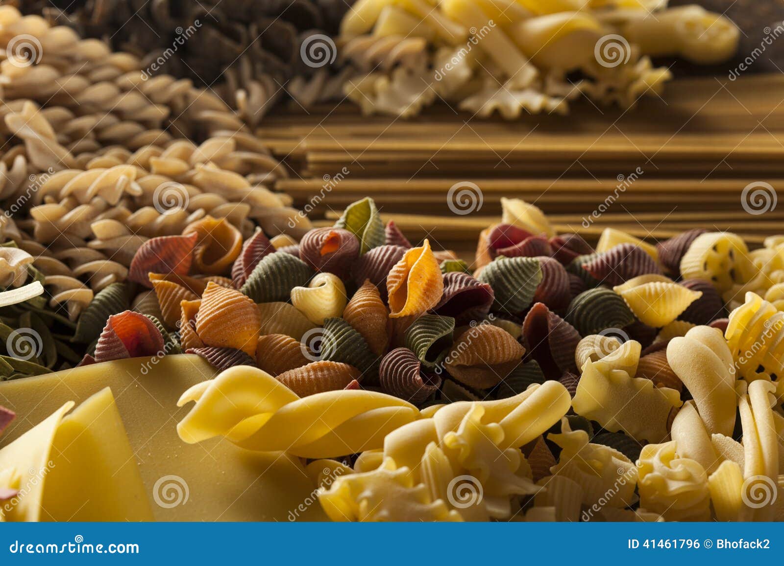 Assorted Homemade Dry Italian Pasta Stock Photo - Image of pile, group ...