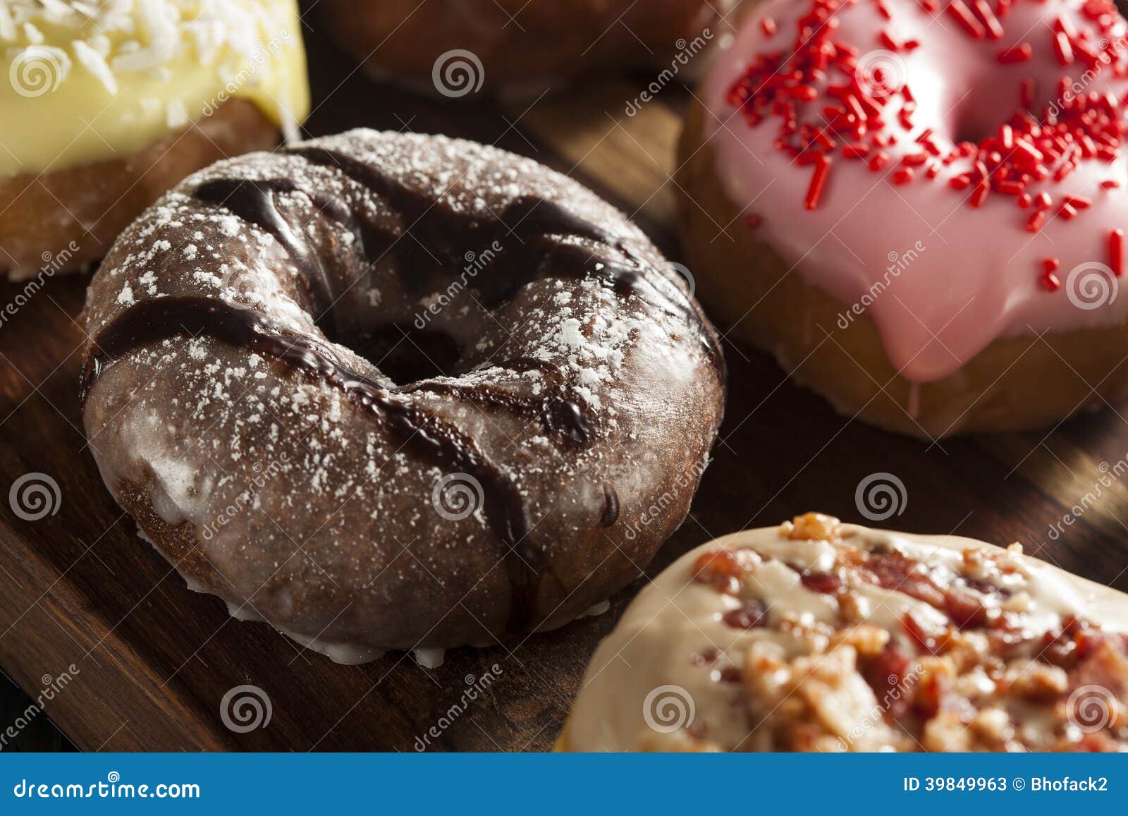 Assorted Homemade Gourmet Donuts Stock Image - Image of junk, donuts ...