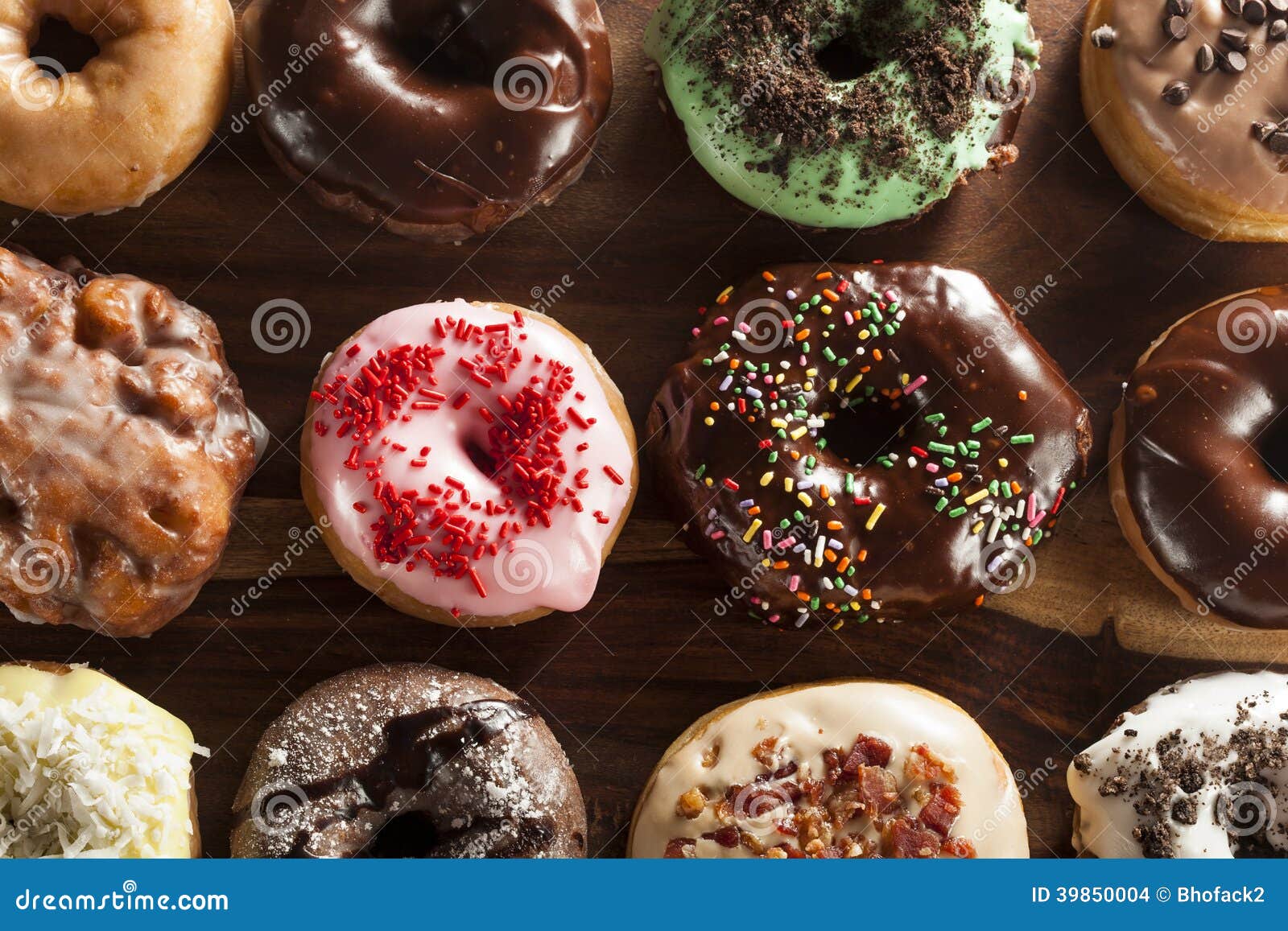 Assorted Homemade Gourmet Donuts Stock Photo - Image of dough, food ...