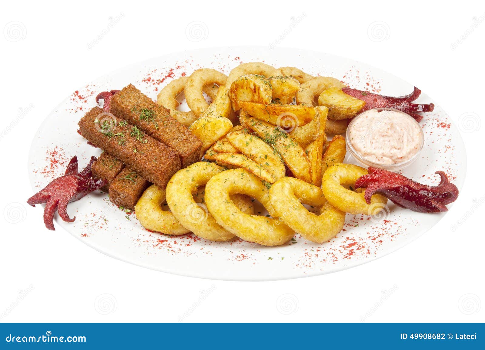 Assorted hot snacks stock photo. Image of dinner, fried - 49908682