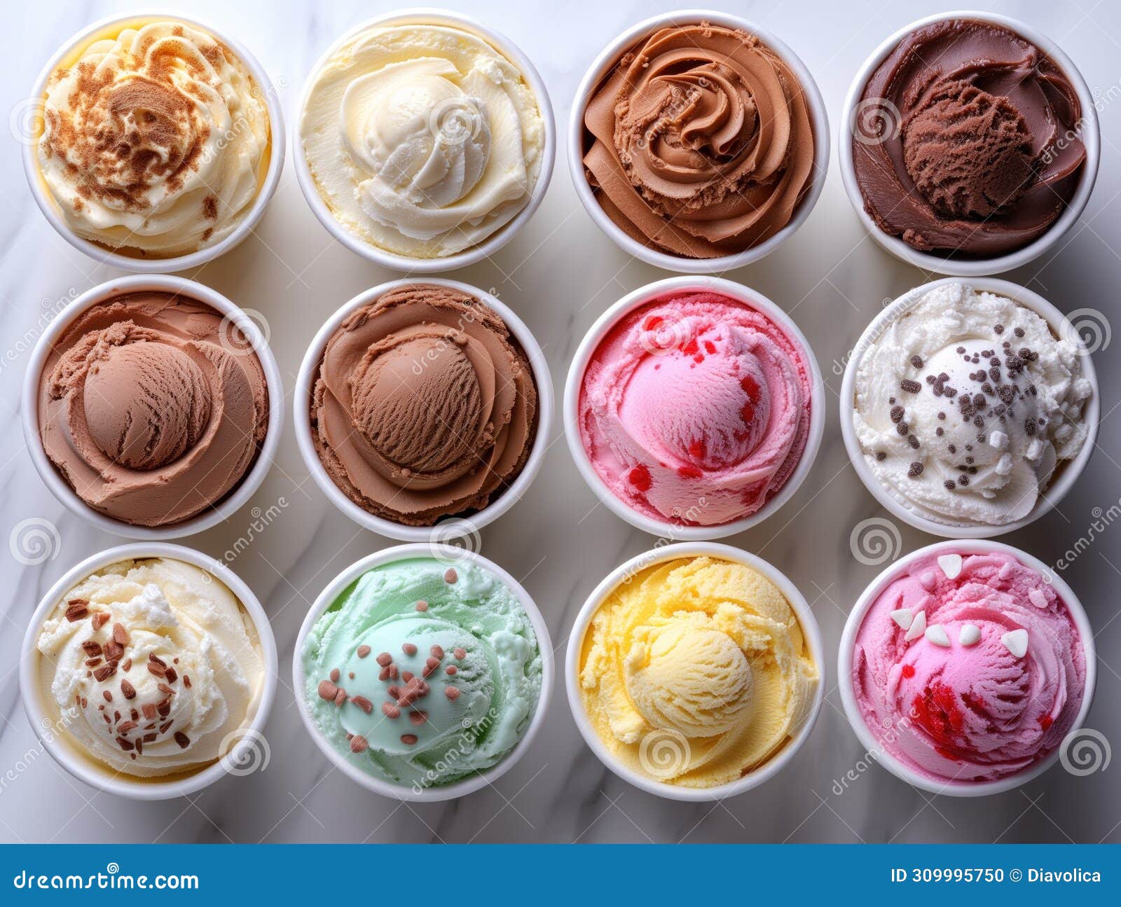 Assorted Ice Cream in a Cup Stock Illustration - Illustration of ...